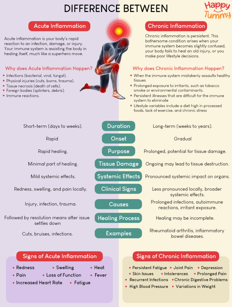 Difference Between Chronic and Acute Inflammation - Happytummy
