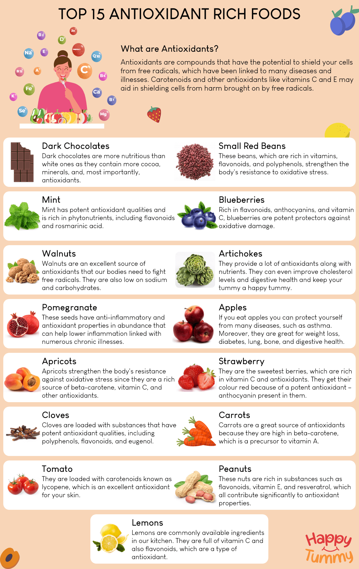 Top 15 Antioxidant-Rich Foods for Fighting Free Radicals - Happytummy