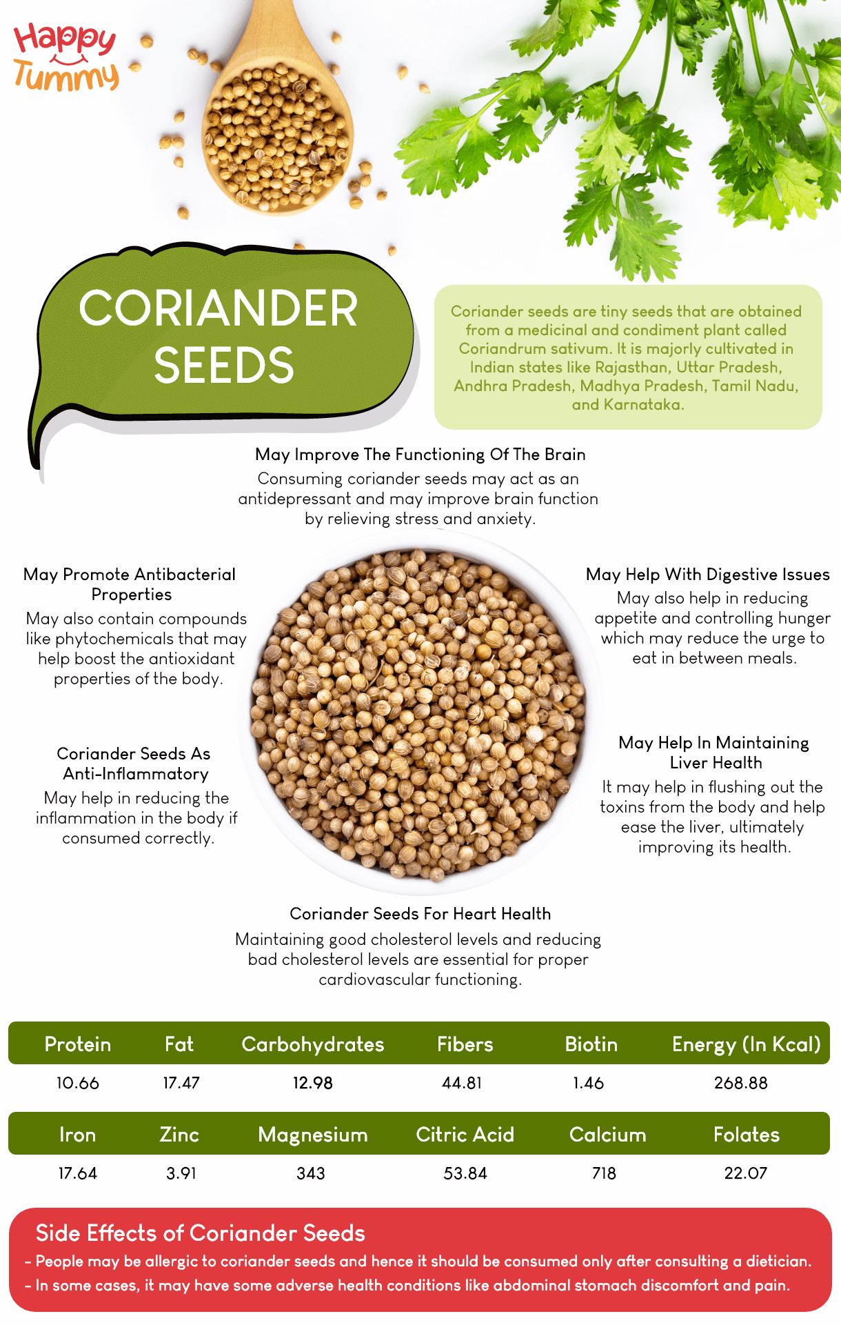Health Benefits of Coriander Seeds (Dhaniya ke Beej) - Happytummy