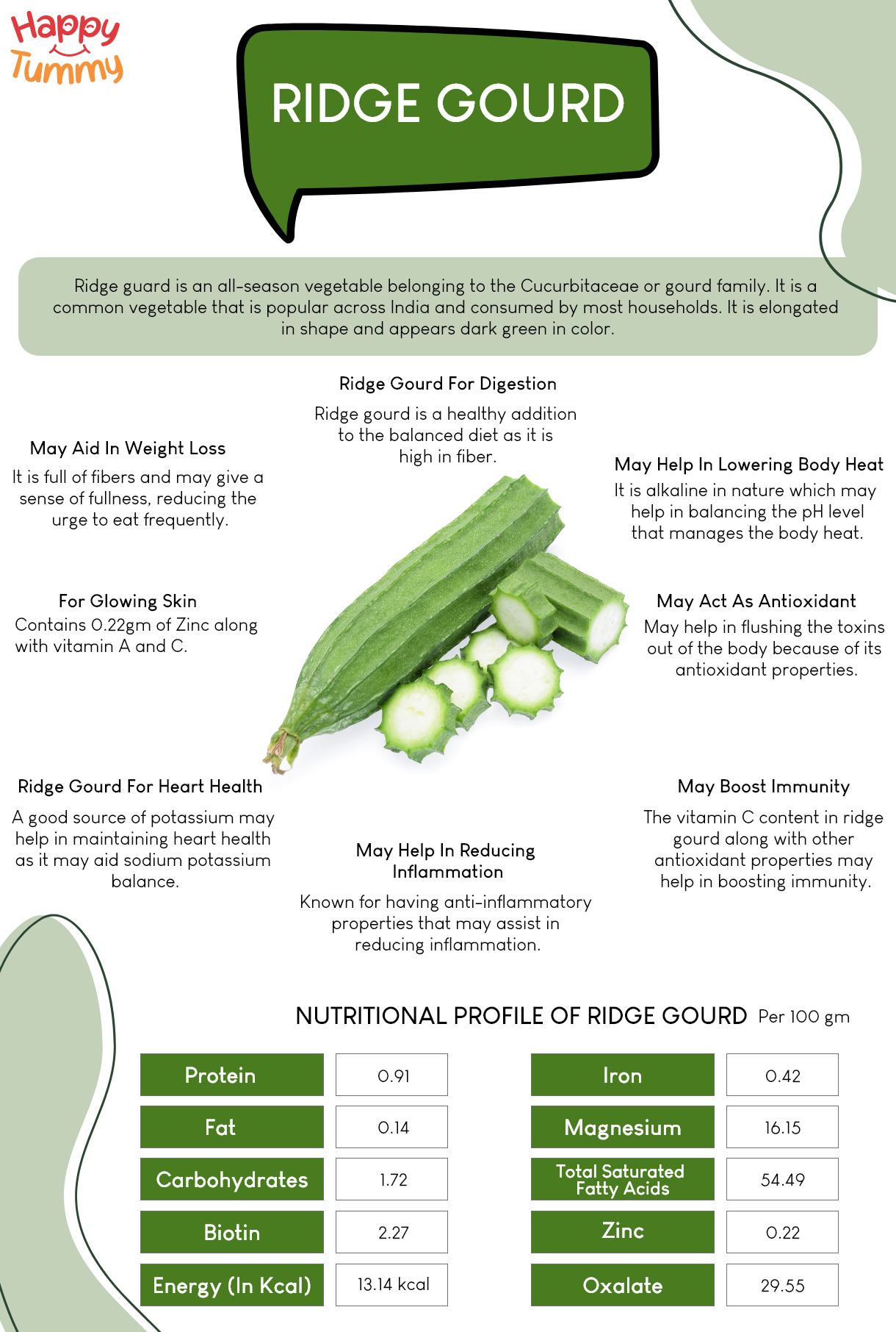 8 Health Benefits of Ridge Gourd (Turai) - Happytummy