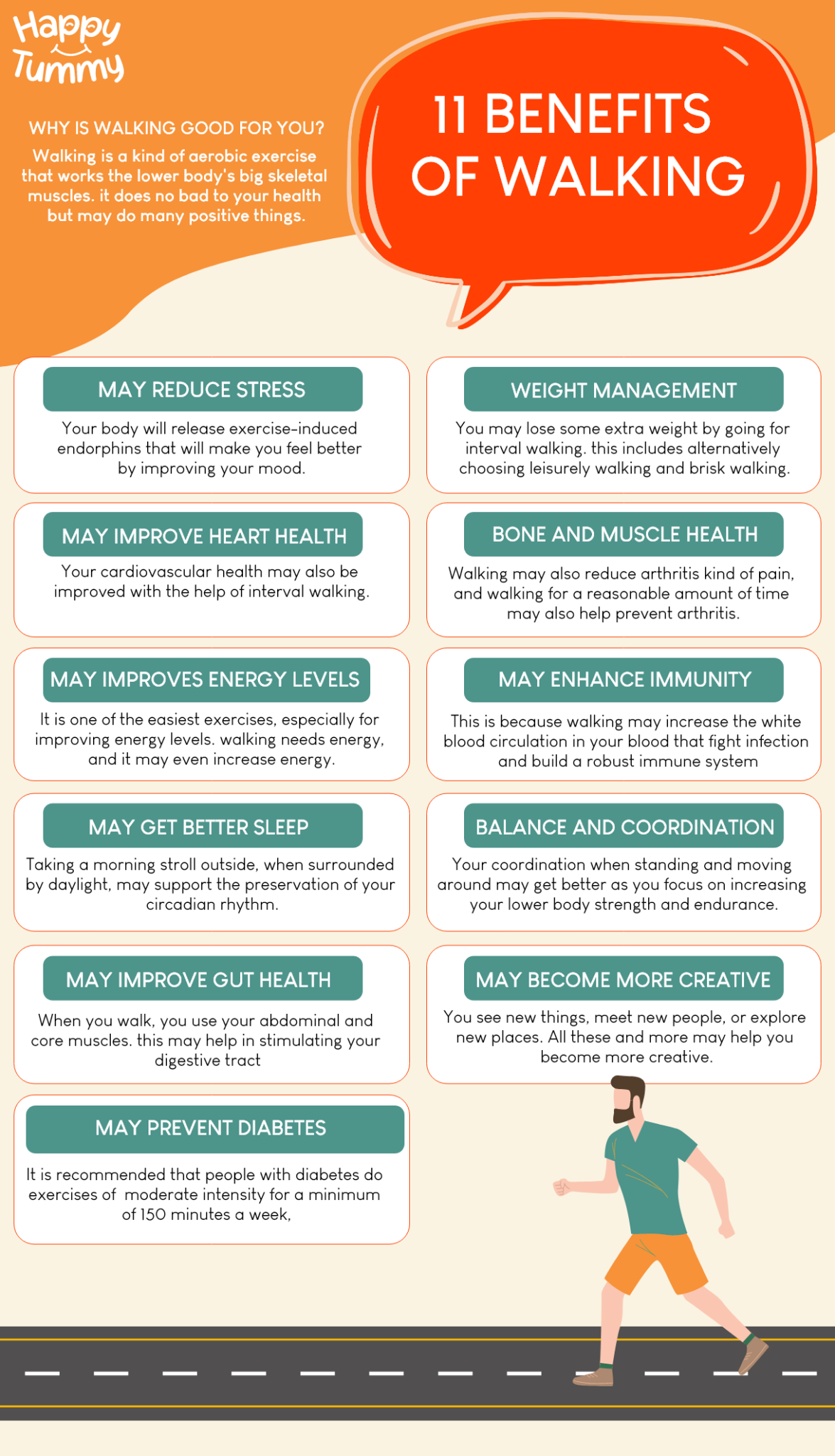 11 Benefits of Walking - Happytummy
