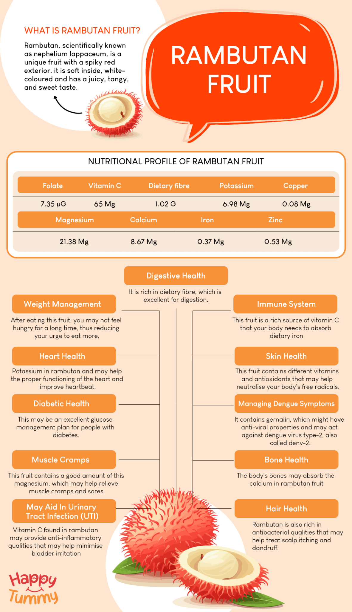 Rambutan Fruit Benefits: Nutrition, Recipes and How to store ? - Happytummy