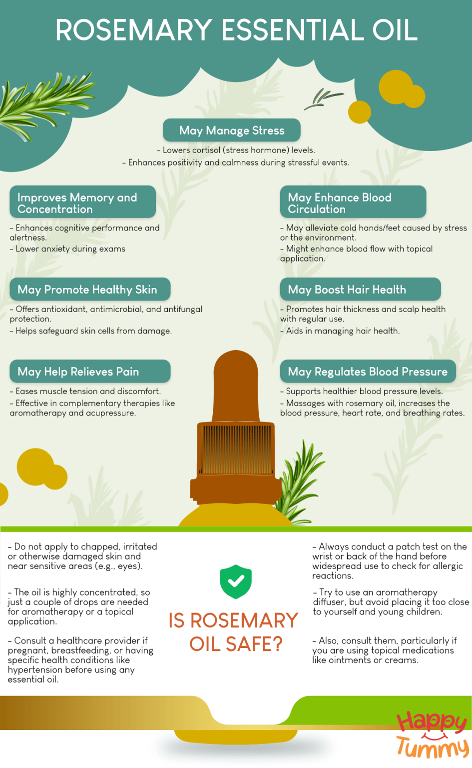 Rosemary Essential Oil Benefits: Uses and Precautions - Happytummy