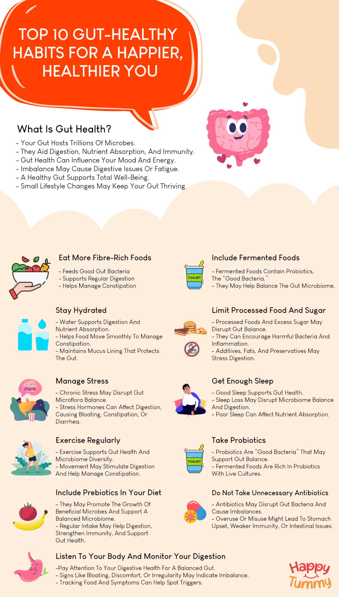 Top 10 Gut-Healthy Habits for a Happier, Healthier You - Happytummy