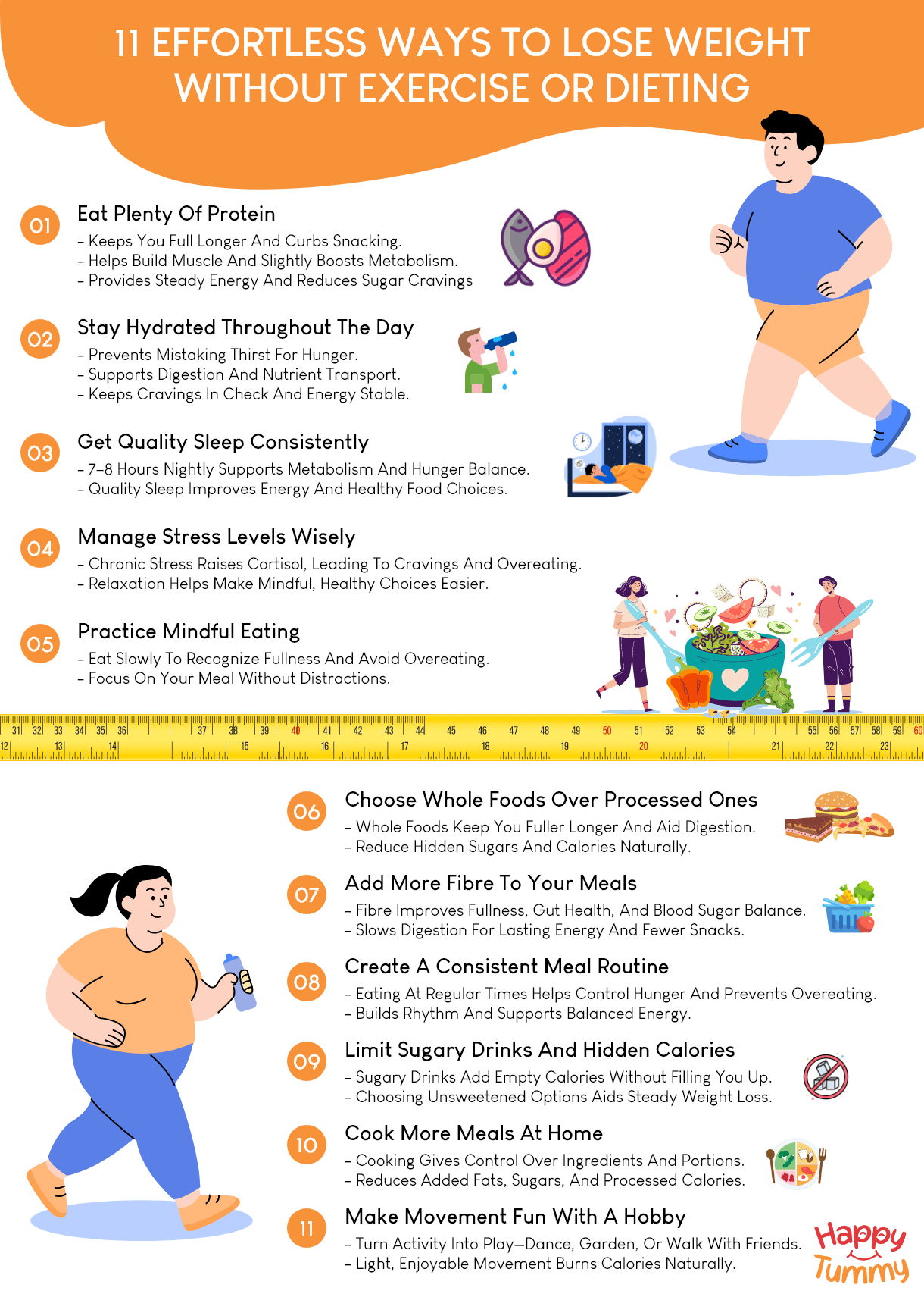 11 Effortless Ways to Lose Weight Without Exercise or Dieting - Happytummy